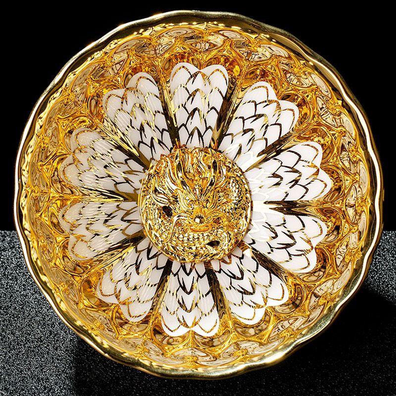 Dragon scale armor built cup high-end gilt master cup gilt c | 蝦皮購物