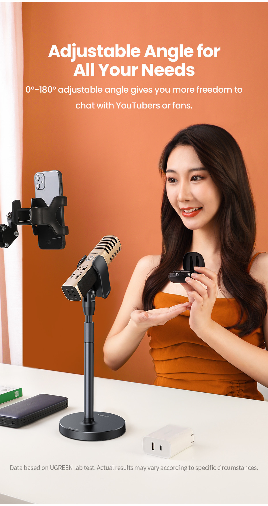 Ugreen LP240 38cm 麥克風支架兼容多種類型的麥克風多角度調節 1 對 1 10418 | 蝦皮購物