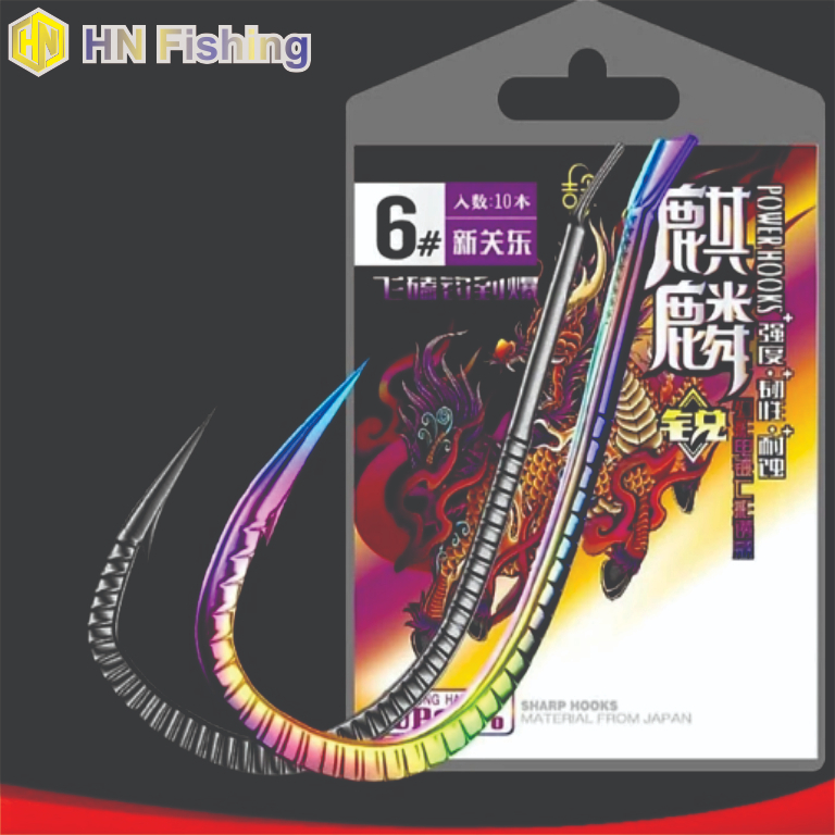 Dragon Scale Titanium fishing hook 7 種顏色,帶倒鉤,專門用於狩獵 1 至 15、鱸 | 蝦皮購物