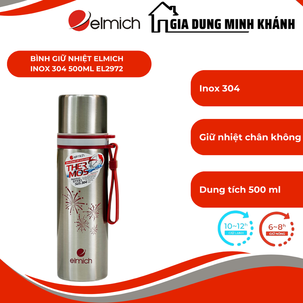 Elmich 500ml El 2972 Inox 304 Thermos Flask 保持真空熱量長達 12 小時 蝦皮購物