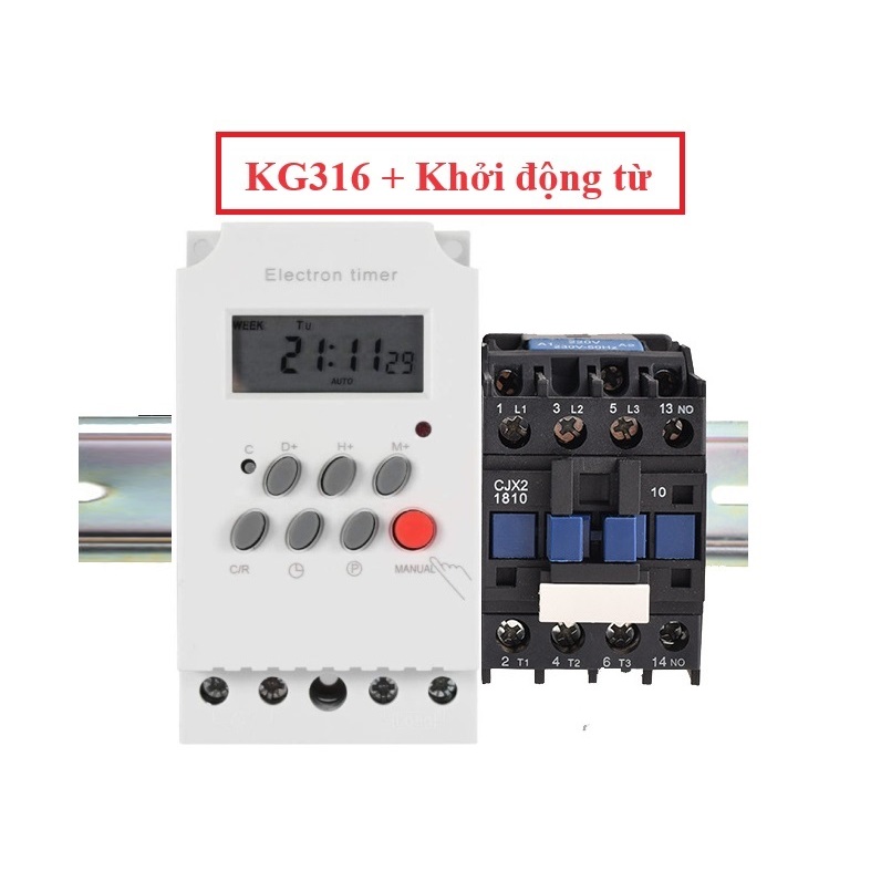 Kg316 Timer Combo + CJX2 Contactor 12A、18A、25A、32A,大容量電器定時器 | 蝦皮購物