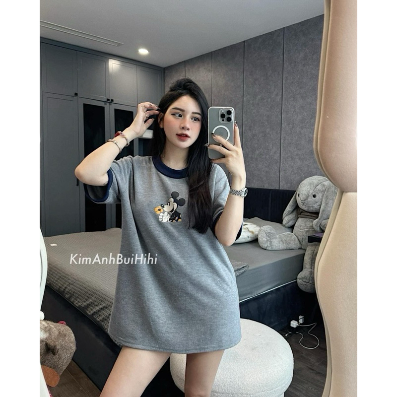 可愛的米奇牙籤 T 恤配領口代碼 NT9 | 蝦皮購物