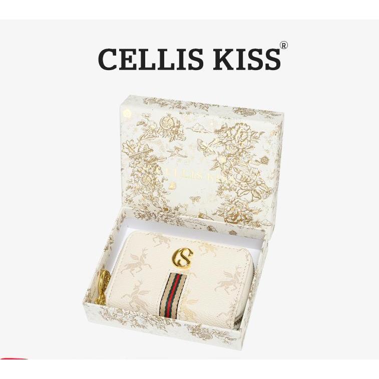 Cellis Kiss 88005-5- Cellis Kiss 12 隔層卡片錢包,簡約,奢華時尚。 白字s標誌/整盒 | 蝦皮購物