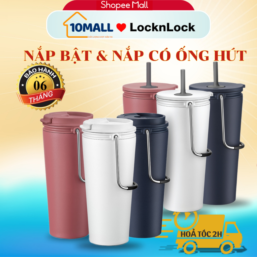 Locknlock Bucket Tumbler 540ml LHC4268 LHC4269,不銹鋼,帶把手,2 種蓋子 | 蝦皮購物