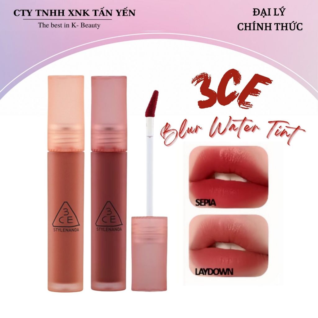 3ce Blur Water Tint 4.6g(棕褐色 - 躺下 - 早期 - 追逐玫瑰) | 蝦皮購物