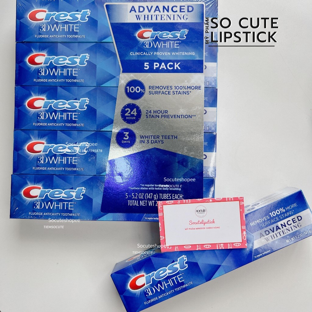 Crest 3D White Advanced 三重美白牙膏 158g(2025 年日期) | 蝦皮購物