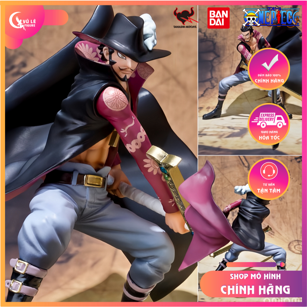 正版萬代 Dracule Mihawk 一件式人偶 - Figuarts ZERO Battle Ver. 可動人偶 | 蝦皮購物