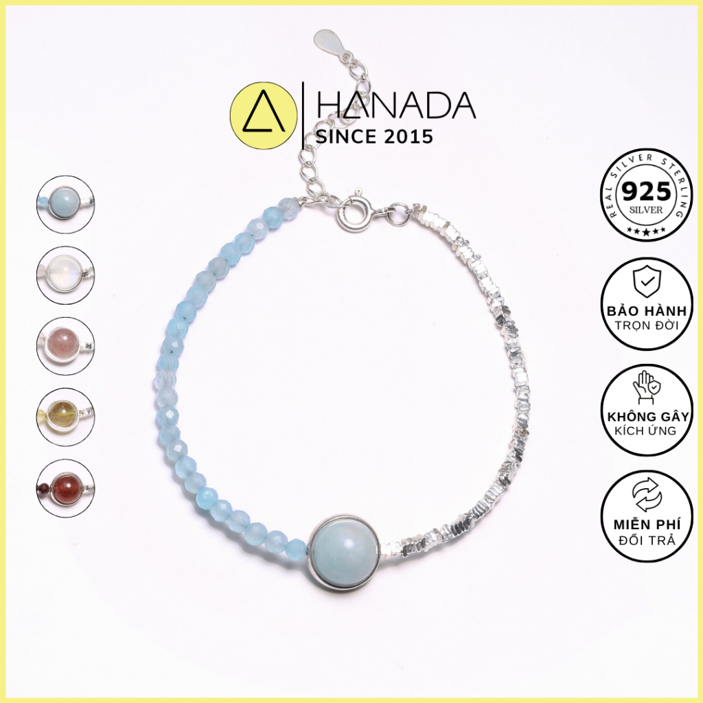 [終身保修] Hanada 925 純銀手鍊配幸運風水石、禮品手鍊、日常佩戴 2352 F18 | 蝦皮購物