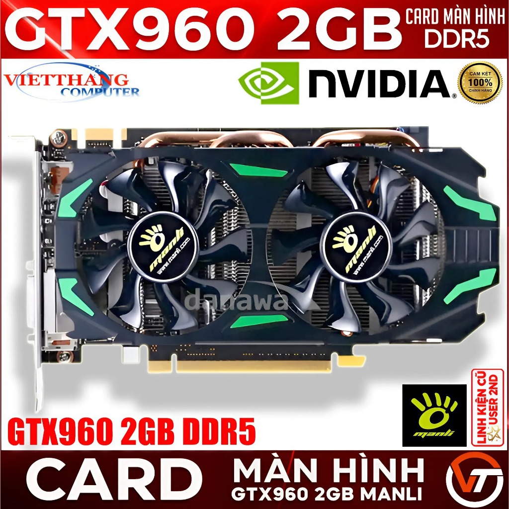 VGA - Manli GTX960 2GB DDR5 2 風扇顯卡狀況良好的二手產品(舊 - 2nd) | 蝦皮購物