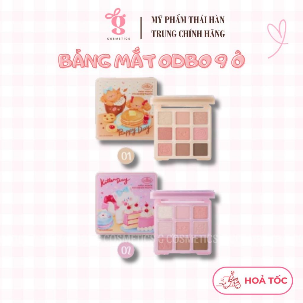 ODBO 9 細胞眼影盤 OD2024 Sweet Munch 眼影盤 Puppy Day_Kitten Day 附可愛 | 蝦皮購物
