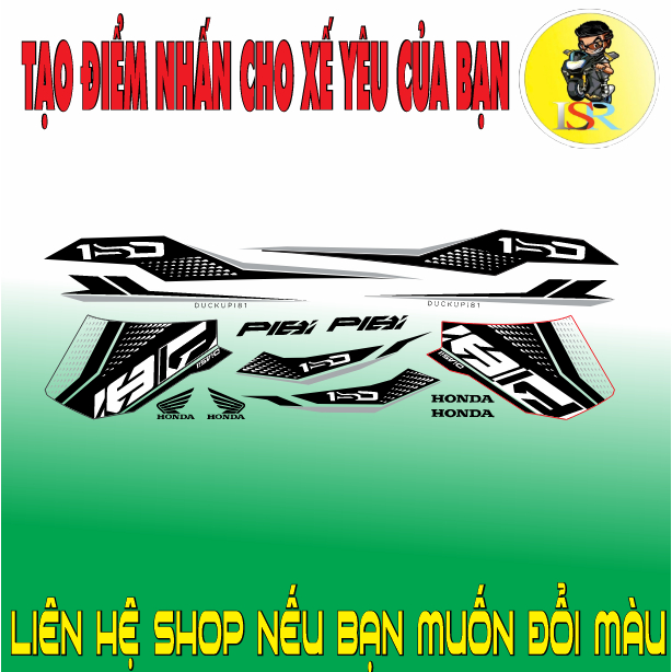 Air BLADE 2020 可拆卸貼紙 - AB 2020 可拆卸貼紙黑白風格設計 | 蝦皮購物