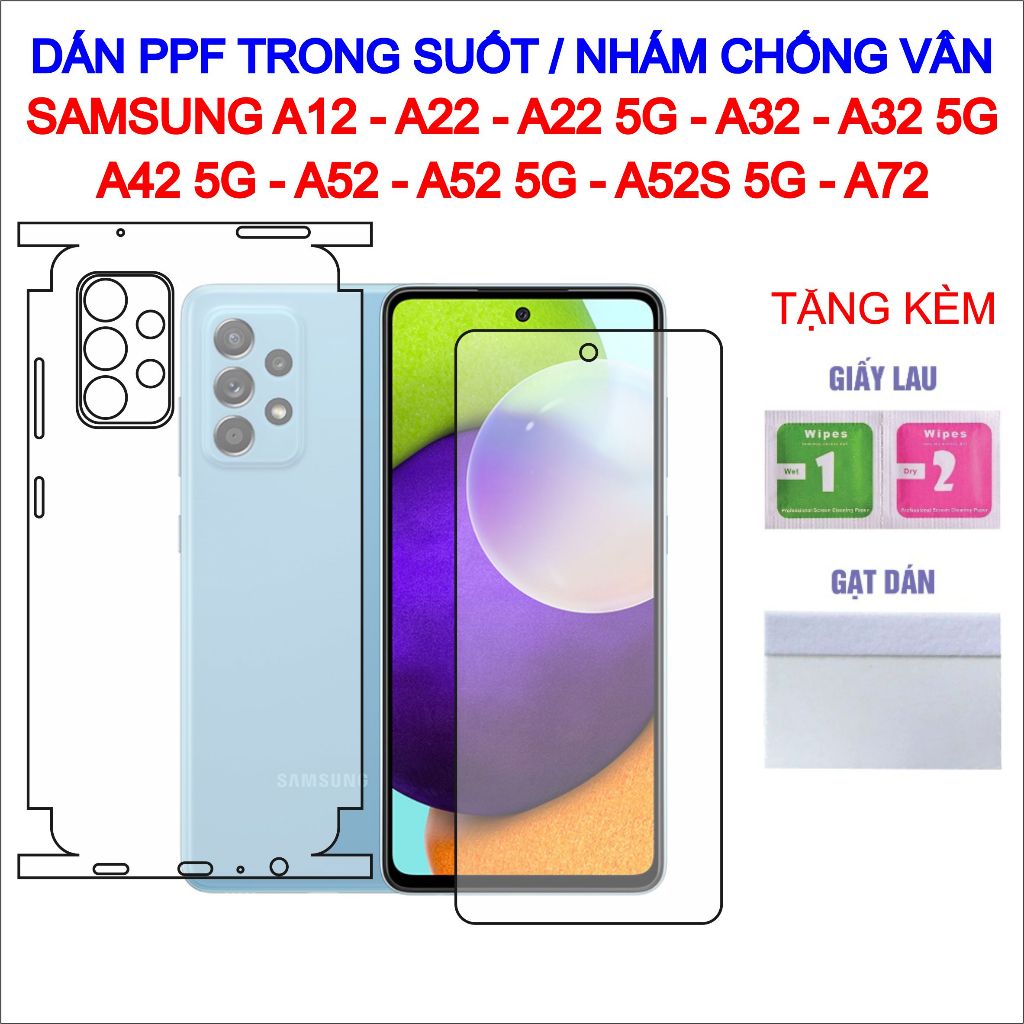 適用於三星 A12、A22、A32、A42、A52、A72 的 Ppf 貼紙,帶全背屏 | 蝦皮購物