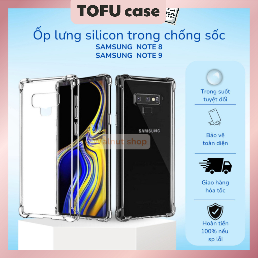 三星 Note 8、Note 9 手機殼防震透明矽膠帶 4 面保護相機防震後蓋 | 蝦皮購物