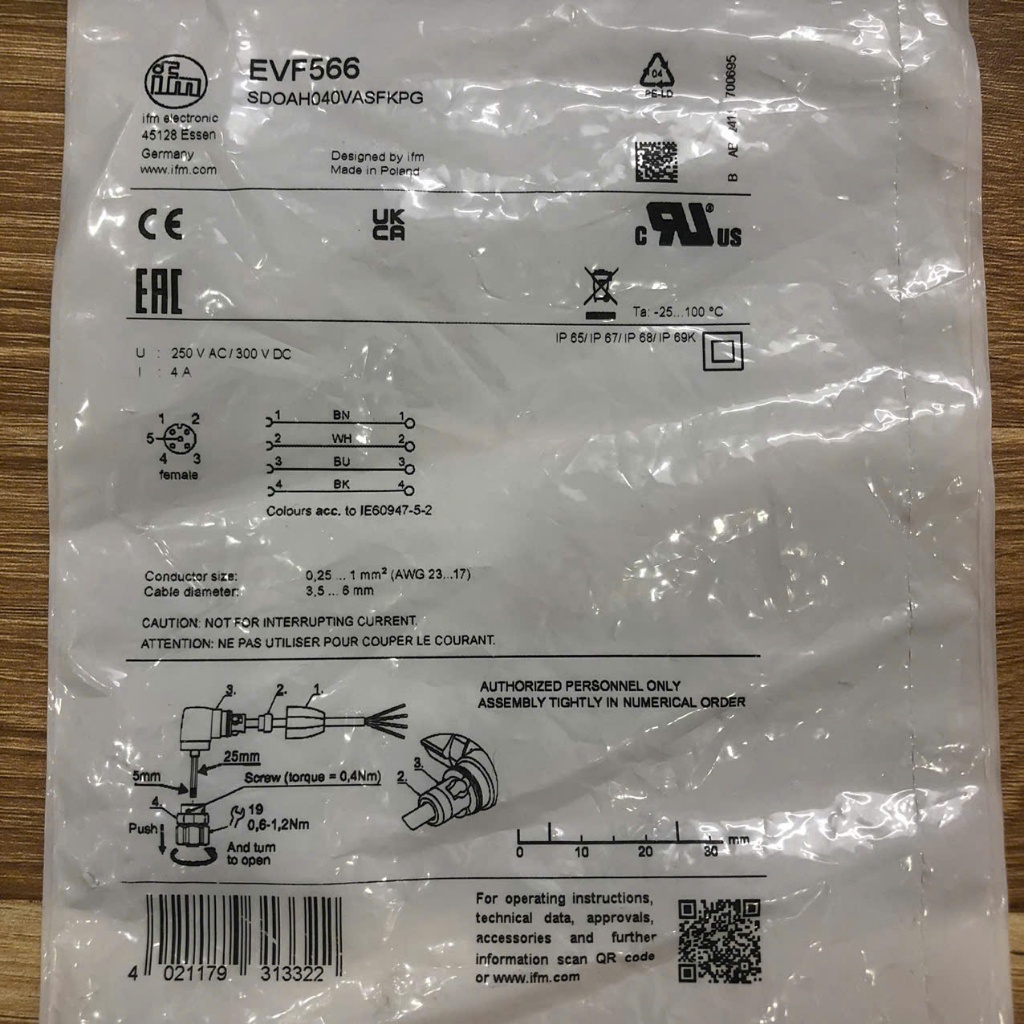 IFM EVF566 SDOAH040VASFKPG M12 4 針母連接器 | 蝦皮購物