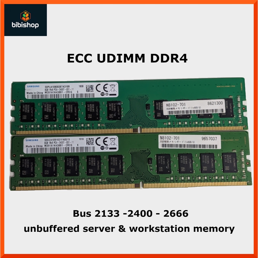 Ram ddr4 ecc Udimm 16gb 8gb 總線 2133、2400、2666(ecc 無緩衝) | 蝦皮購物