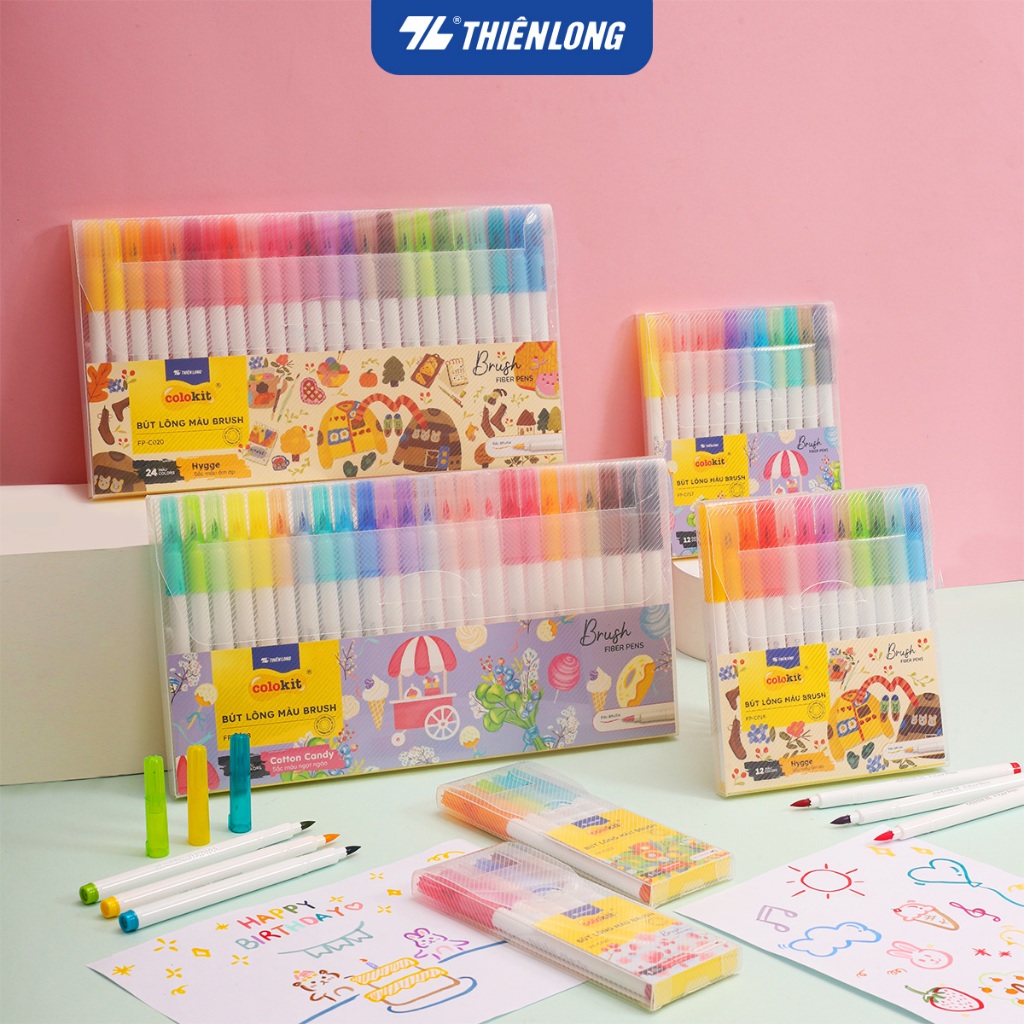 Fiber Pen Thien Long Colokit 5/12/24 色莫蘭迪筆尖 - 用歐洲標準寫安全羽毛顏色寫出 | 蝦皮購物