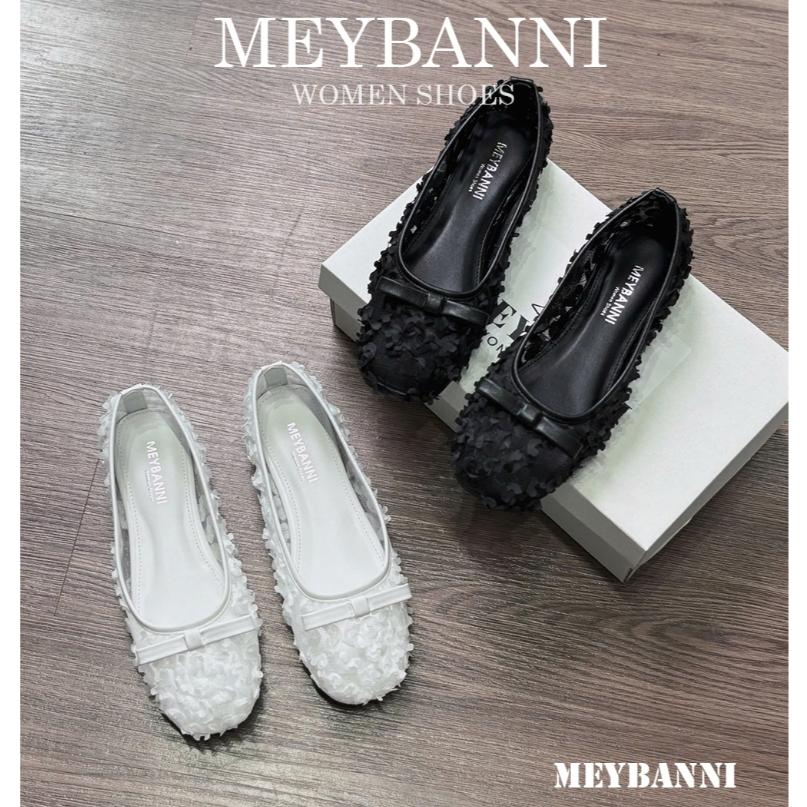 【緊身腳背1碼】MEYBANNI壓花碎花蕾絲娃娃鞋超可愛蝴蝶結-C472 | 蝦皮購物