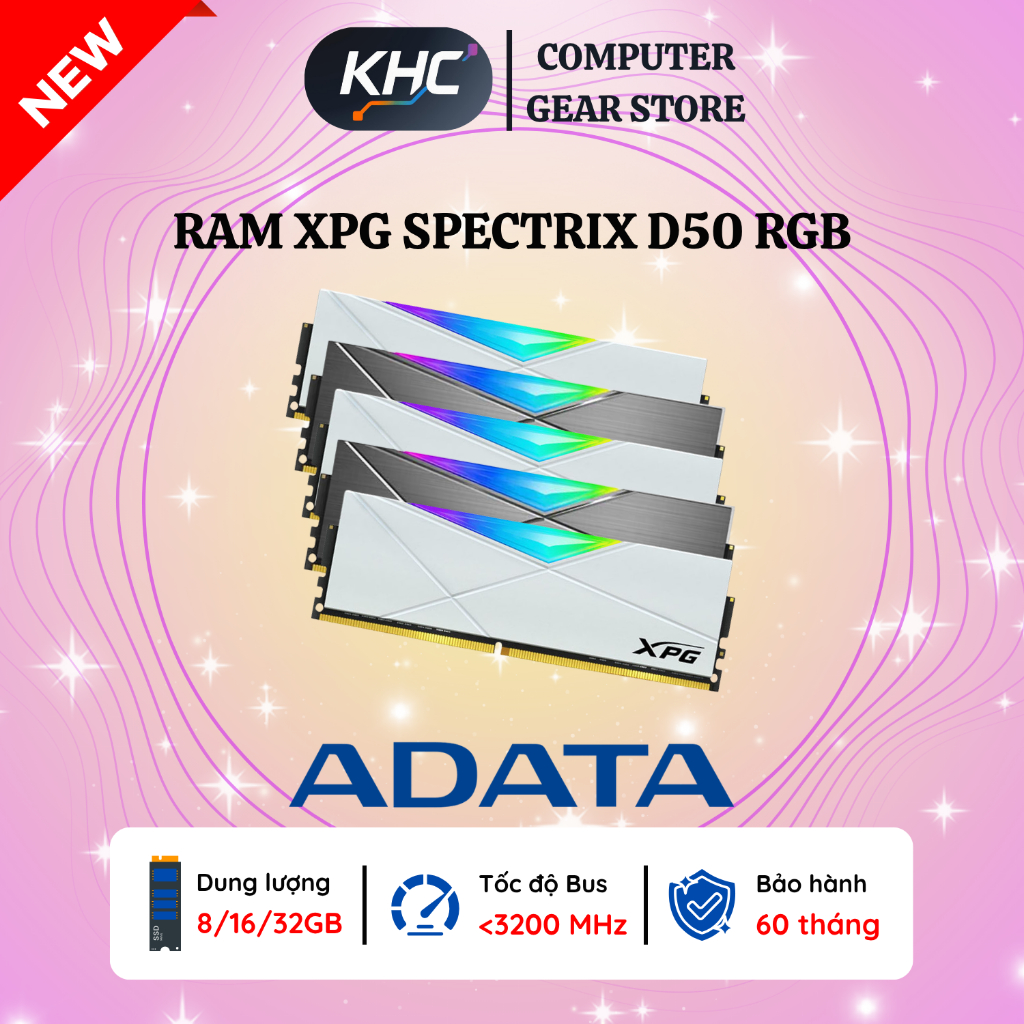 RAM ADATA XPG Spectrix D50 RGB DDR4 3200MHz 8GB 16GB 32GB - | 蝦皮購物