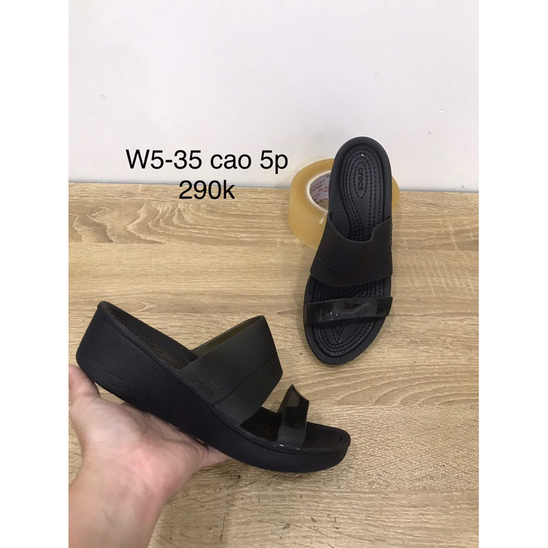 Crocs 2hand 5p 高坡跟涼鞋,尺碼 w5-35/36,全新,實拍 | 蝦皮購物