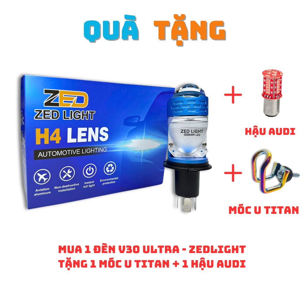 V30 Ultra ZED LIGHT 雙球面 LED 大燈 - 65W 12 24V DC H4 高級版激光相 - | 蝦皮購物