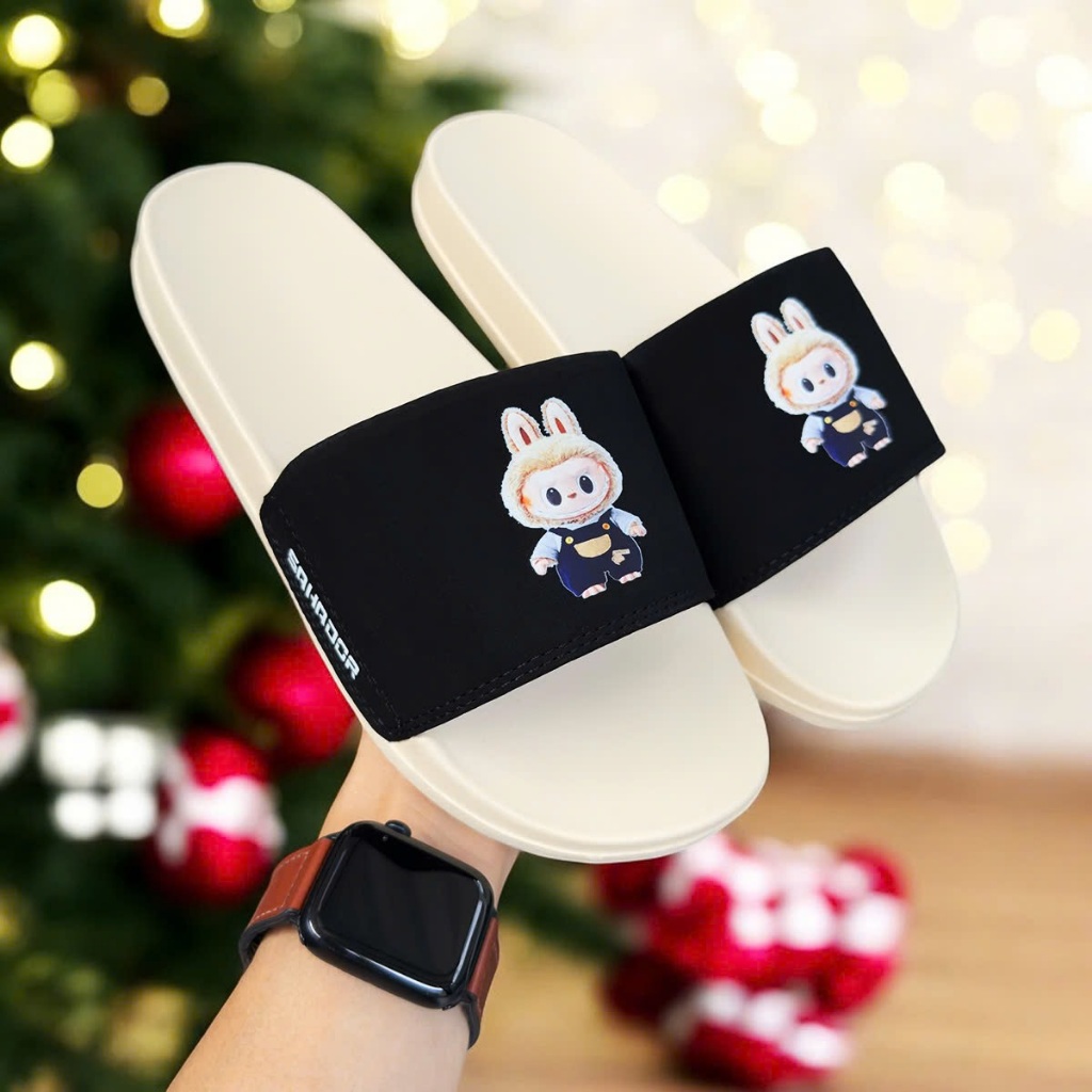 [免費襪子] 中性 Labubu 交叉帶涼鞋,高級時尚款式,基本款 Fullbox SD02 | 蝦皮購物