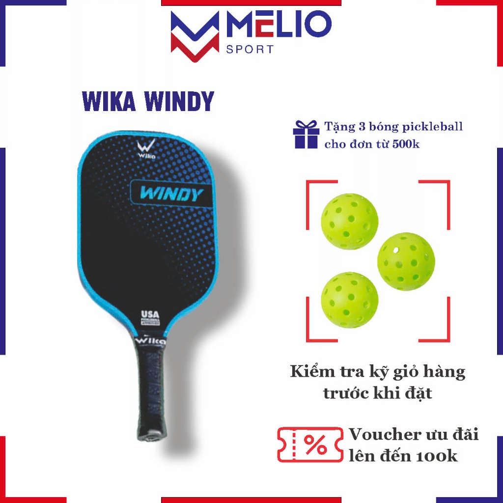 Wika Windy Pickleball 球拍由玻璃纖維製成,真正的 Wika 球拍重量輕,高彈 | 蝦皮購物