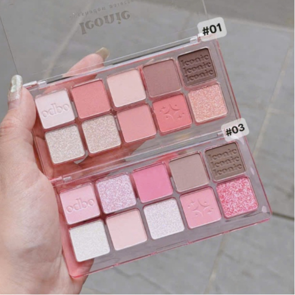 Odbo 標誌性眼影盤可愛 OD2029,10 盤眼影,柔粉,色彩良好,適合學校和工作 | 蝦皮購物