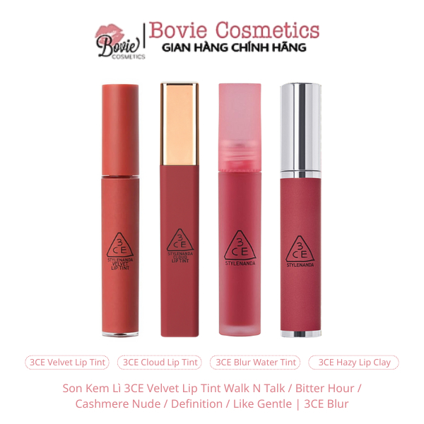 3CE Velvet Lip Tint Walk N Talk / Bitter Hour / 羊絨裸色 / 定義 / | 蝦皮購物