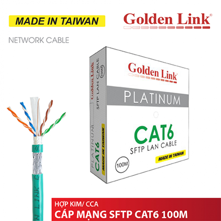 GOLDEN LINK PLATINUM SFTP CAT 6 網絡電纜(綠色台灣製造)卷 100 米 | 蝦皮購物