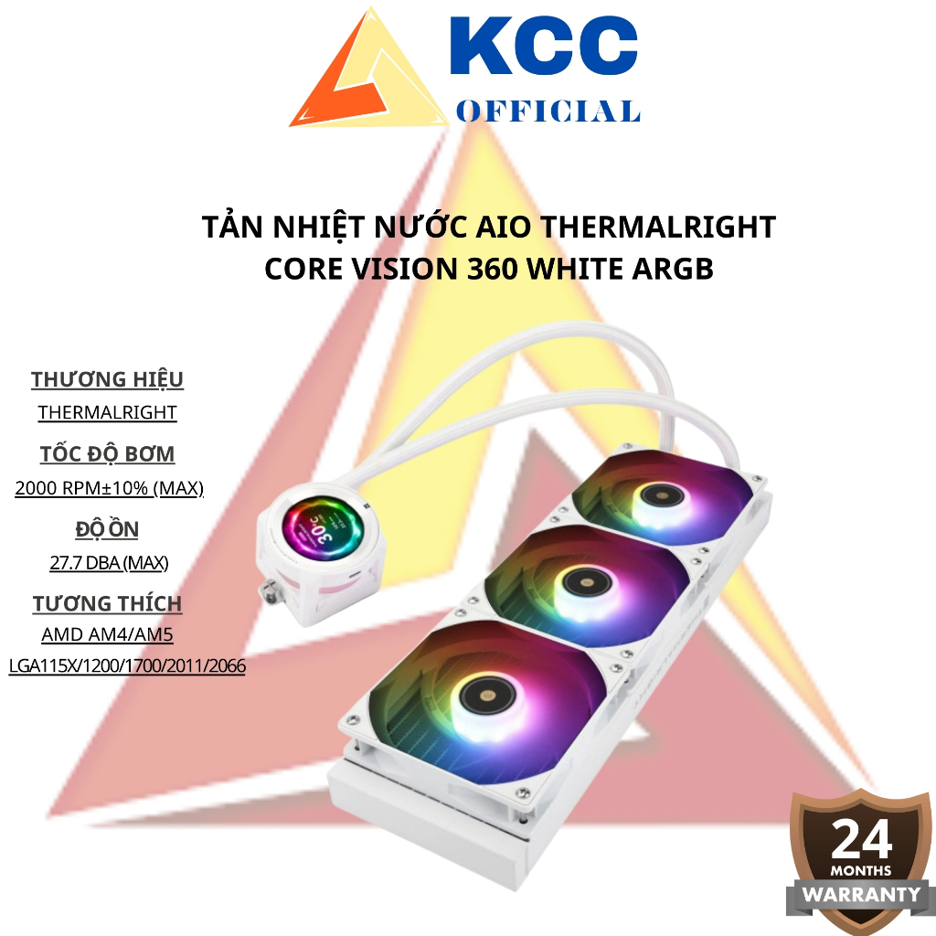 AIO THERMALRIGHT Core Vision 360 白色 ARGB 水冷器 - | 蝦皮購物