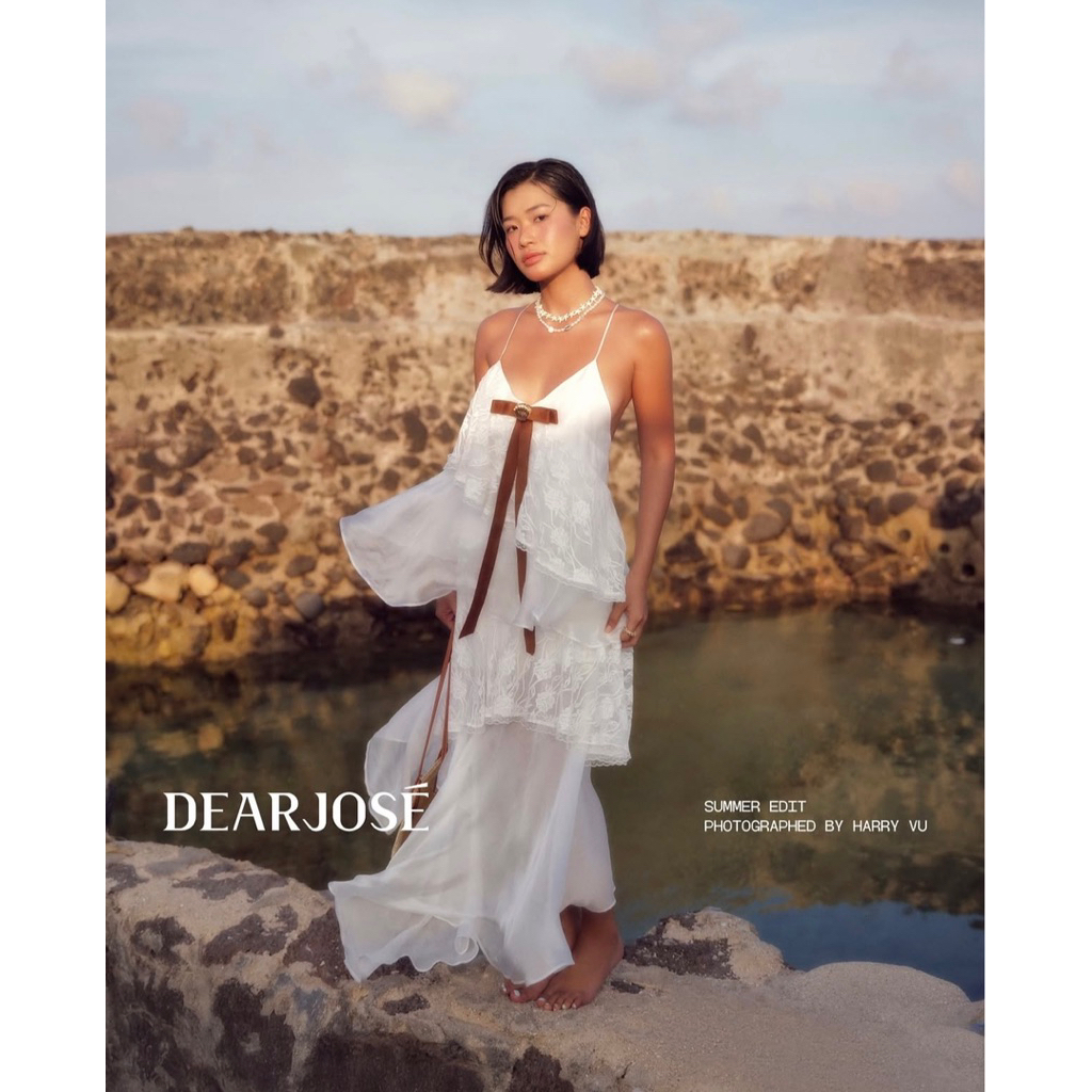 蕾絲銀河荷葉邊長連衣裙 Dear Jose | 蝦皮購物