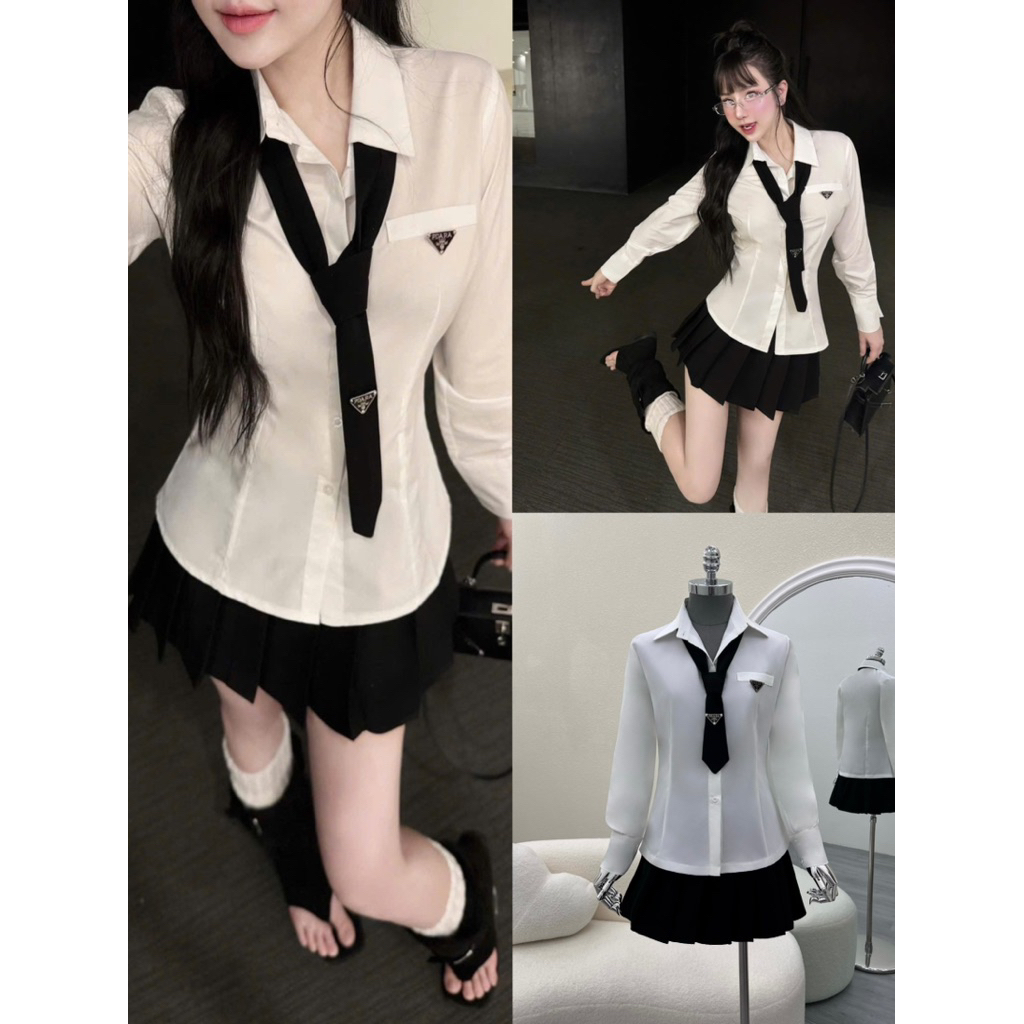 [可用&實拍] CAVAT SHIRT + PLEATED SKIRT SET | 蝦皮購物