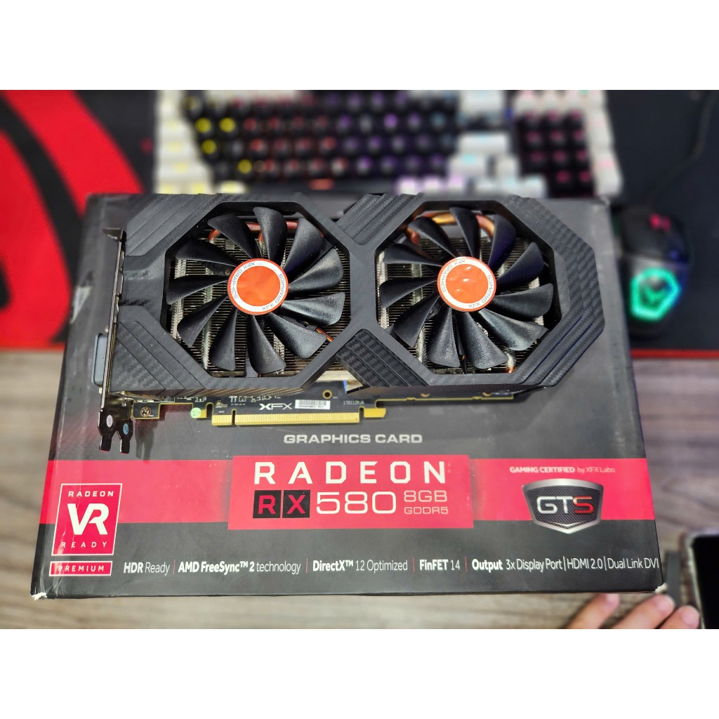 Radeon RX 580 8GB GDDR5 XFX GT S 黑色 EditiTion 顯卡整盒無水牛 | 蝦皮購物
