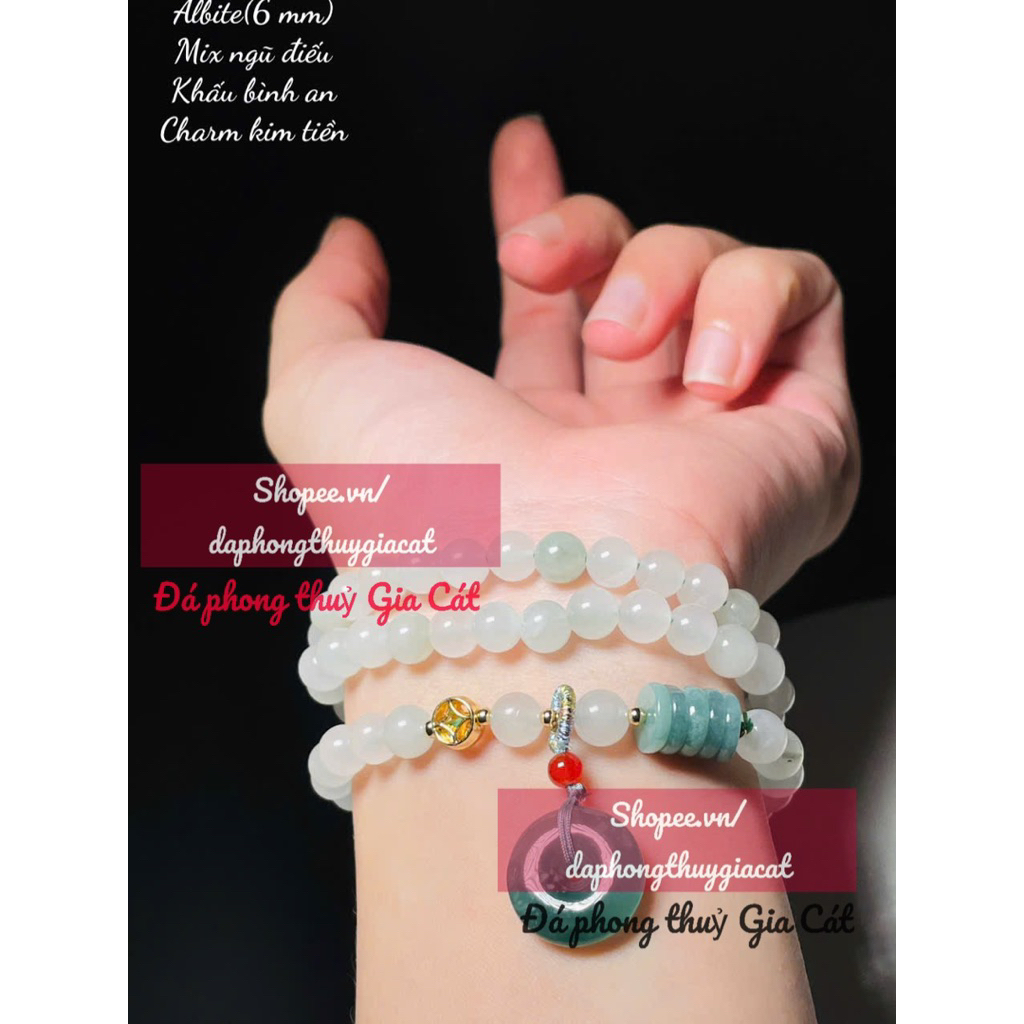 3 鏈 Albite Tu Nhien Mix Dieu Lam Ngoc 尺寸 6mm Sdep | 蝦皮購物