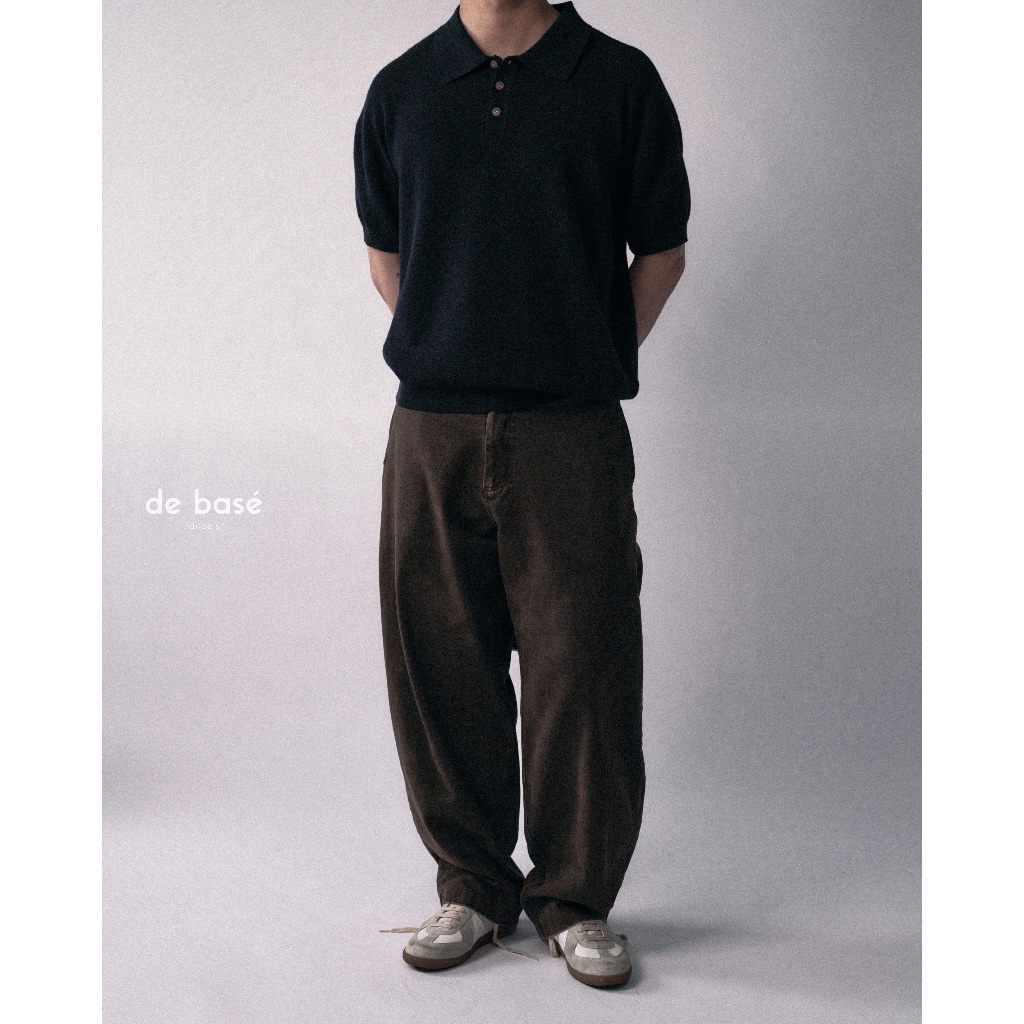 Basé PANTS 06 - 棕色水洗卡其色桶形弧形褲子 - de basé | 蝦皮購物