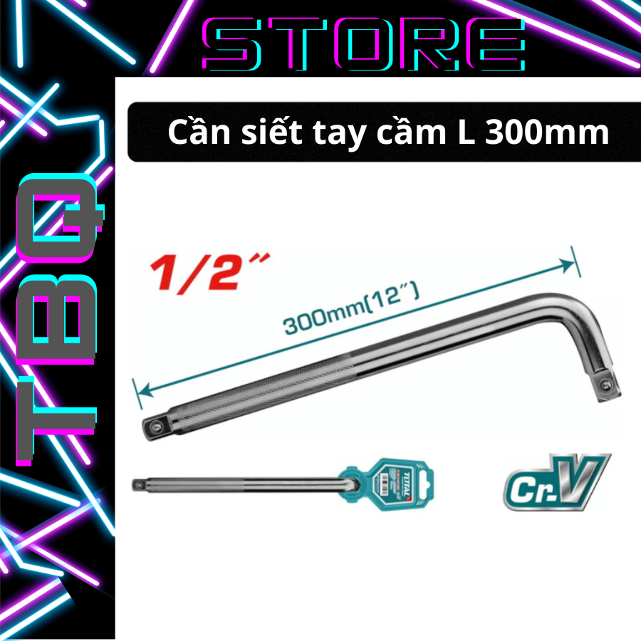 L 手柄收緊桿 1/2 英寸 DR 長度 300mm TOTAL THLHD12121 Cr-V 鋼 50BV30 鍍鉻 | 蝦皮購物