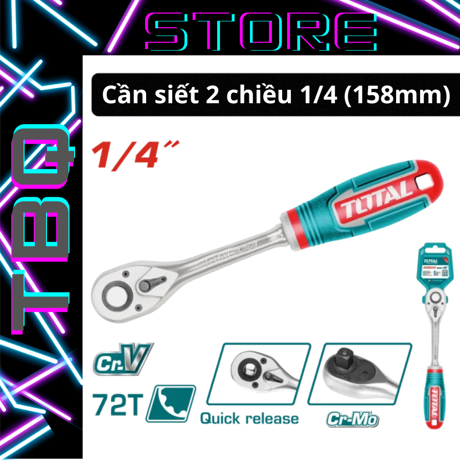 1/4 自動 2 通收緊桿" TOTAL THT106146 45T 長 158mm - 可逆棘輪手柄 | 蝦皮購物