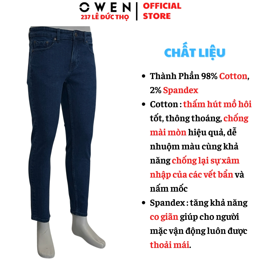 Owen QJS 高級男士牛仔褲241439 深藍色,修身,討人喜歡,柔軟,彈力棉牛仔麵料 | 蝦皮購物