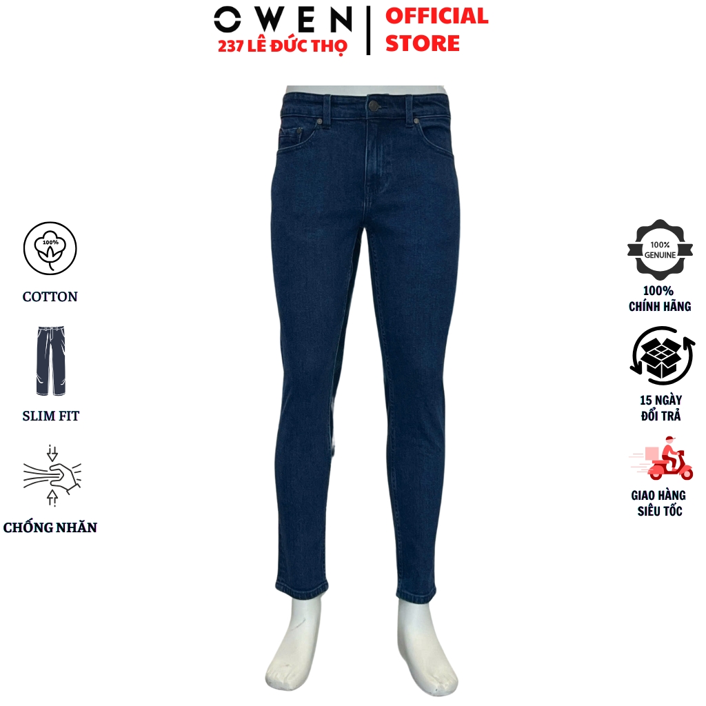 Owen QJS 高級男士牛仔褲241439 深藍色,修身,討人喜歡,柔軟,彈力棉牛仔麵料 | 蝦皮購物