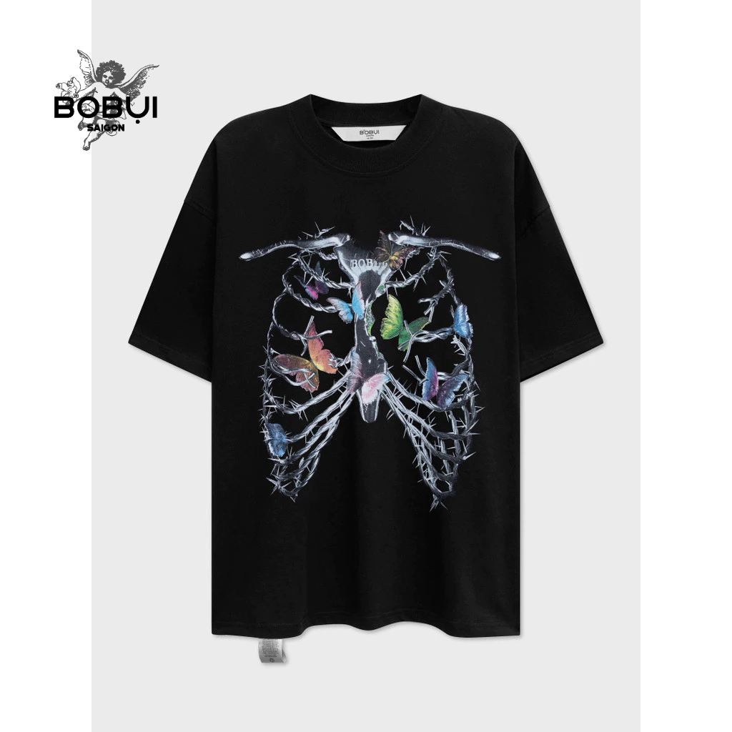 Bobui 超大蝴蝶絲帶 T 恤(蝴蝶骨) | 蝦皮購物