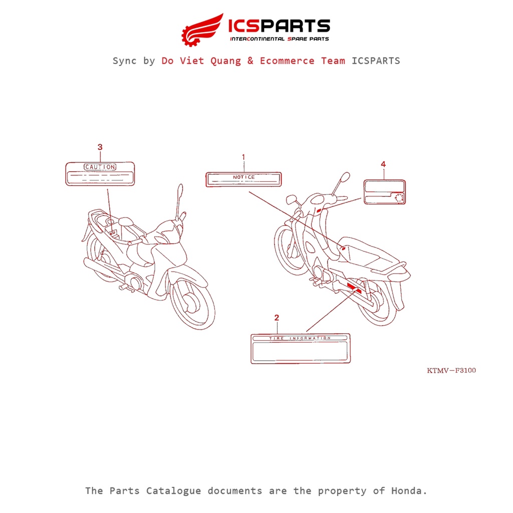 警告郵票 - 說明郵票 - 說明郵票 (F-31-A) HONDA Future Neo Ktmj Parts Cata | 蝦皮購物